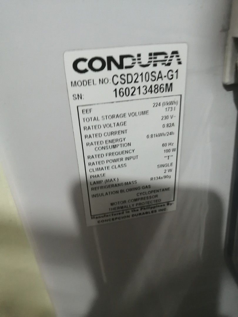 Condura refrigerator, TV & Home Appliances, Kitchen Appliances ...