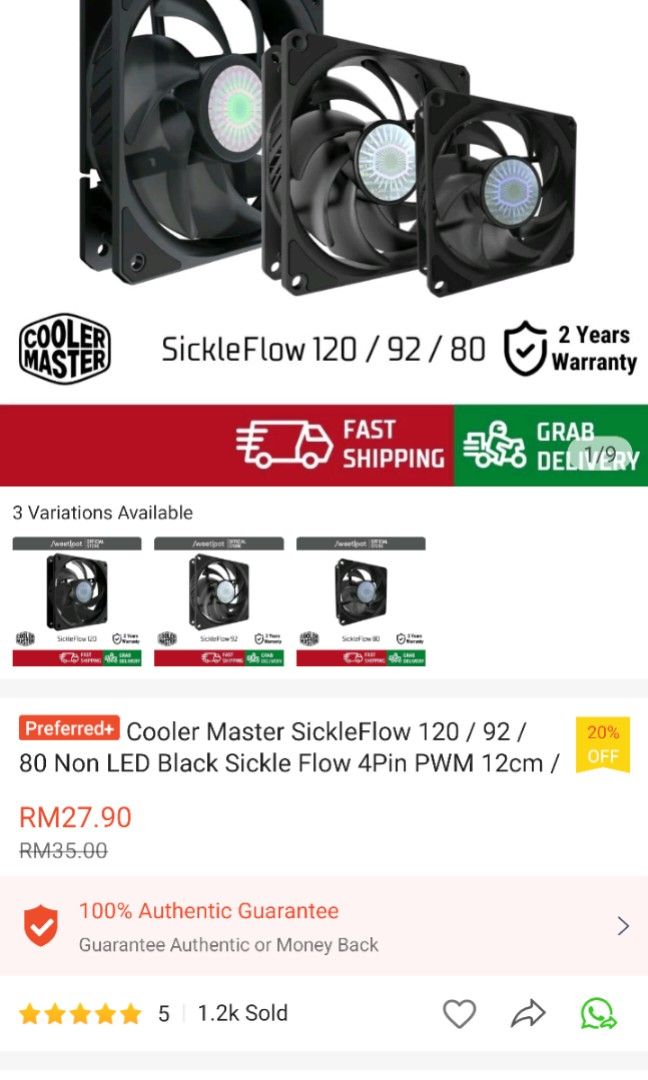 Cooler Master Cooling Fan, Computers & Tech, Parts & Accessories ...