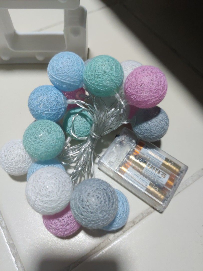 Cotton LED Light Balls, Furniture & Home Living, Lighting & Fans ...