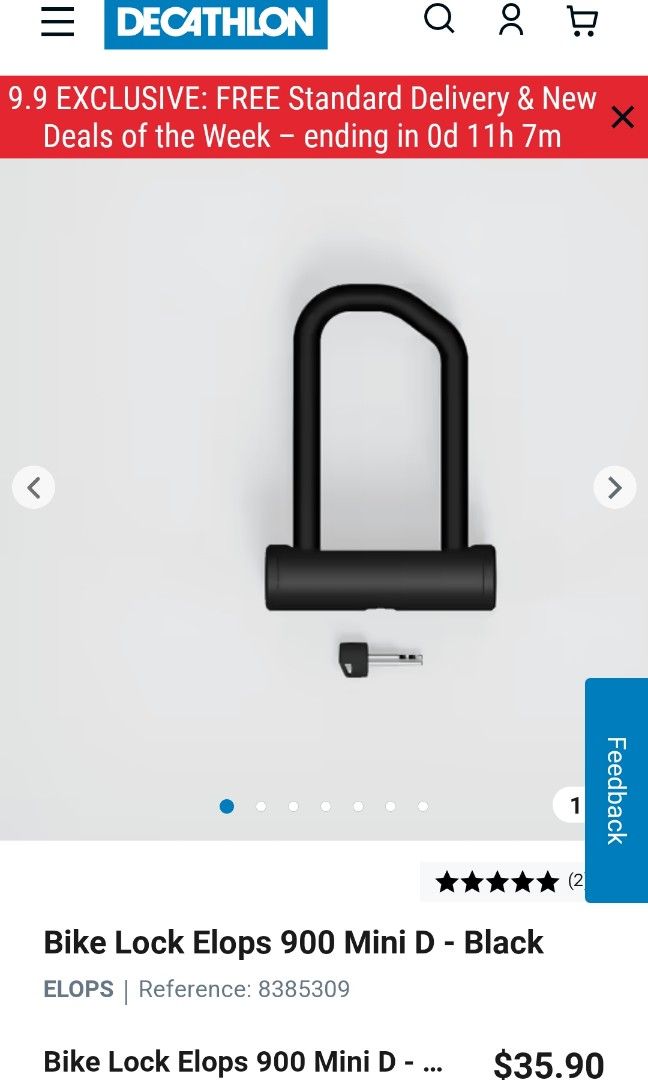 Decathlon Bike D lock, Sports Equipment, Bicycles & Parts, Parts ...