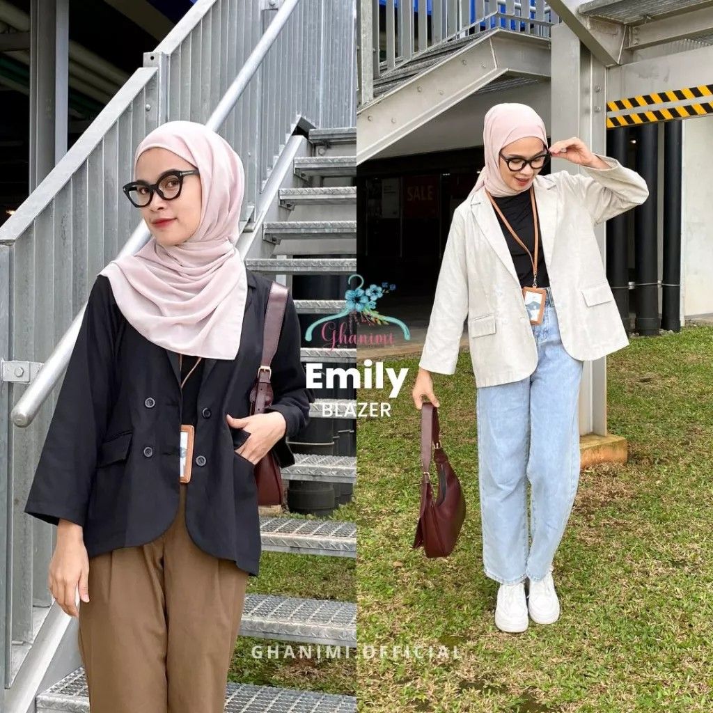 Emily Blazer Black by Ghanimi Official / Tag Sivali HOS MSMO ATKEY THENBLANK KIENKA VANILLAHIJAB ...