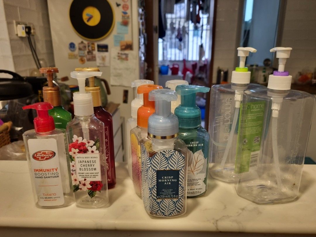 Empty soap and dishwashing pump dispensers, Furniture & Home Living ...