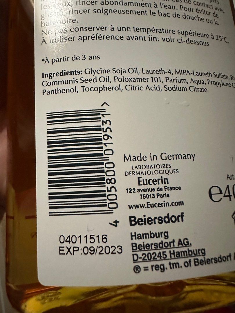 Eucerin pH5 Shower Oil, Beauty & Personal Care, Bath & Body, Bath on ...