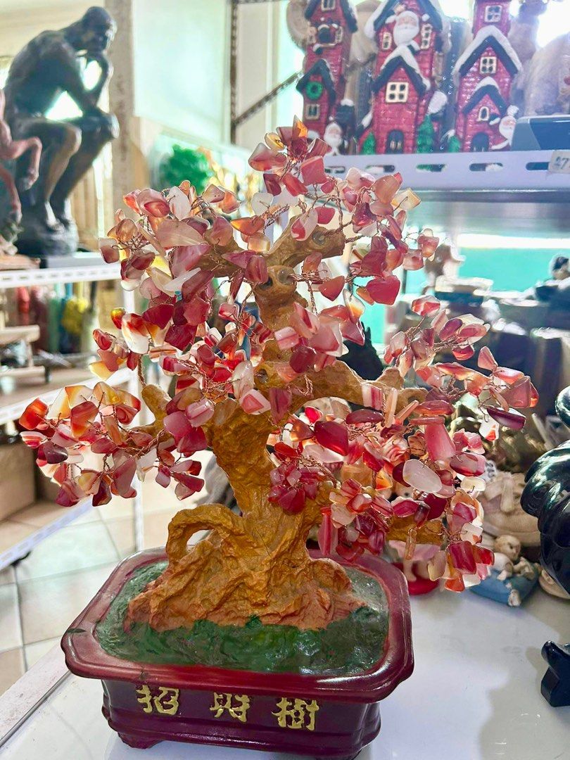 Feng Shui Decor Money Tree / Wealth Crystal Gem Stones Money Tree ...