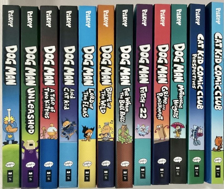 Full set of Dog Man & 2 Cat Kid books, Hobbies & Toys, Books ...