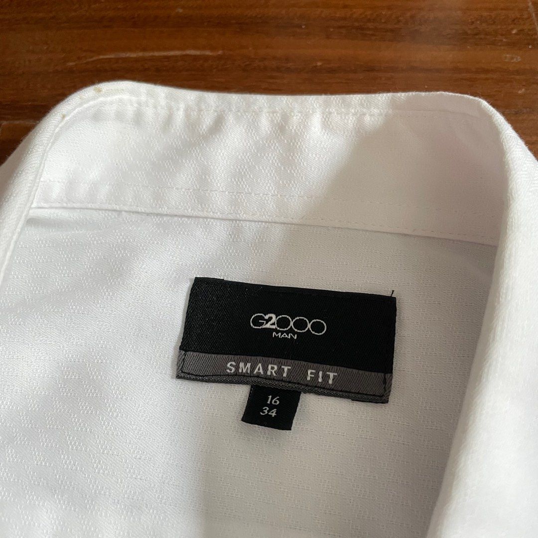 G2000 smart fit white long sleeve formal wear button down shirt, Men's ...