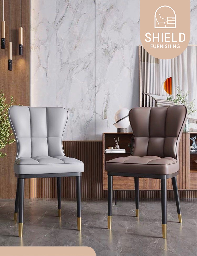 GIGI Modern Leather Dining Chair, Furniture & Home Living, Furniture ...