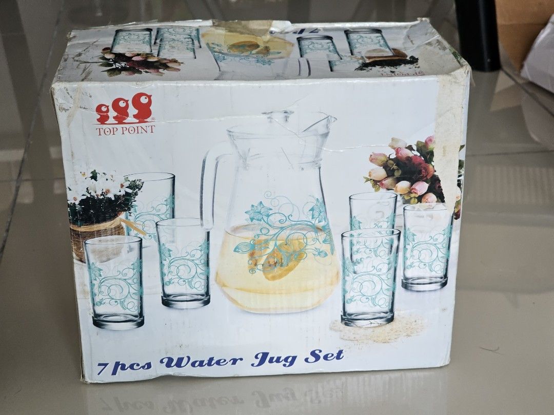 Glassware Water Jug Set, Furniture & Home Living, Kitchenware ...