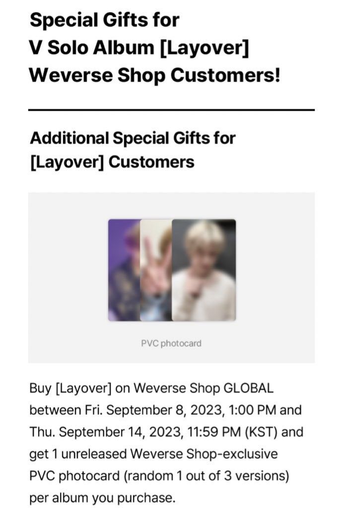GO BTS V LAYOVER ALBUM WEVERSE SHOP EVENT, Hobbies & Toys, Collectibles & Memorabilia, K-Wave on ...