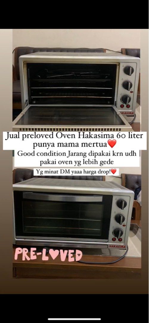 HAKASIMA oven 60 liter, Kitchen & Appliances di Carousell