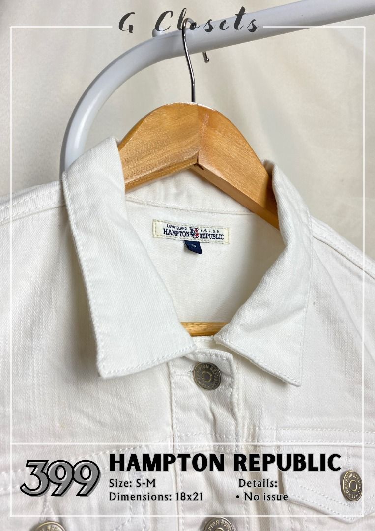 Hampton Republic White Denim jacket, Women's Fashion, Coats, Jackets ...