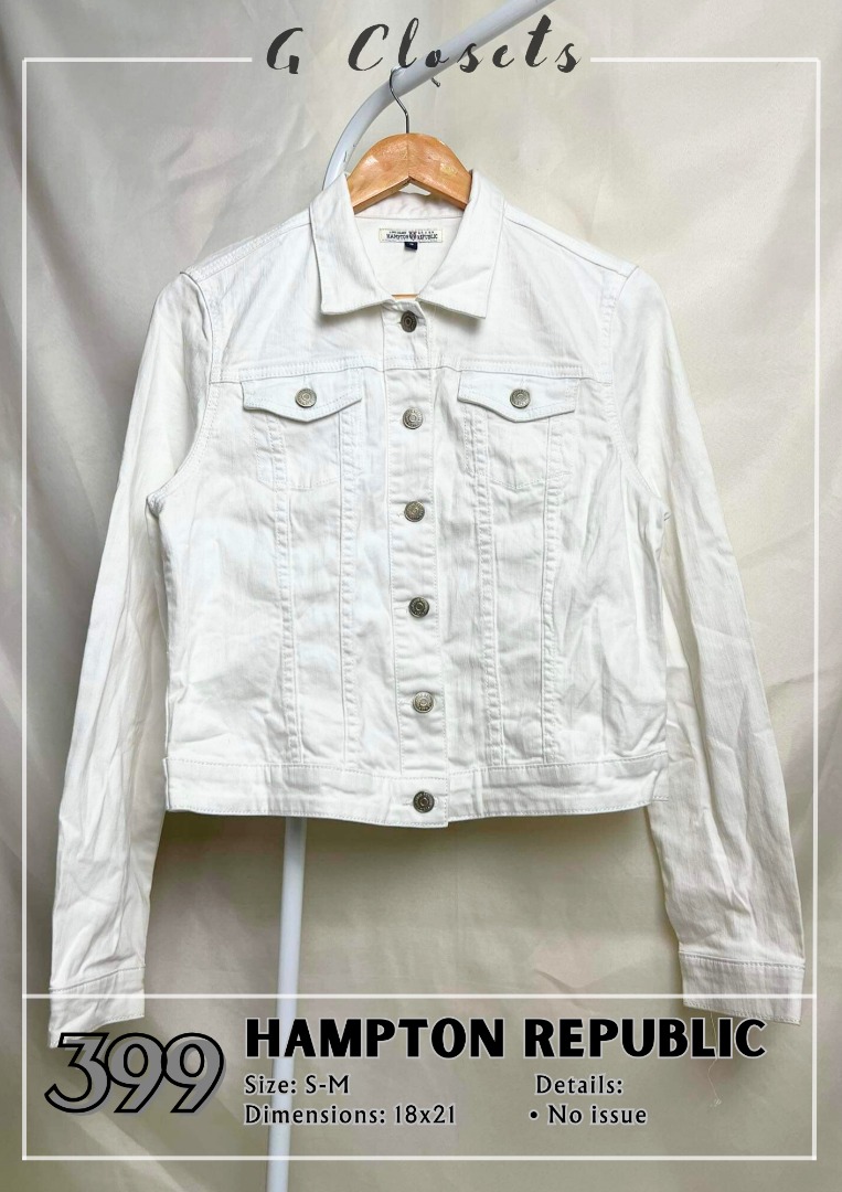 Hampton Republic White Denim jacket, Women's Fashion, Coats, Jackets ...