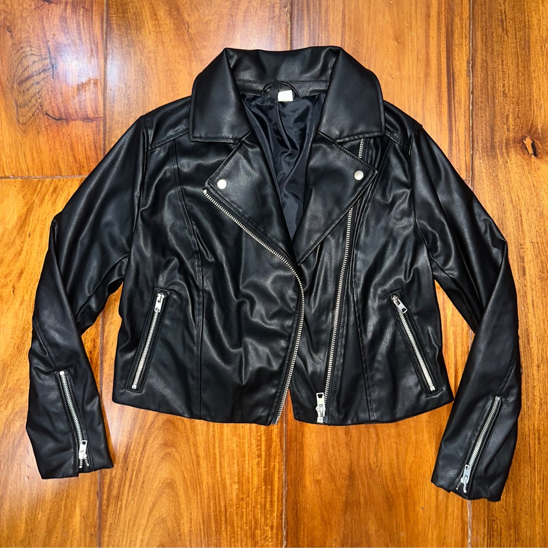 H&M Leather Jacket, Women's Fashion, Coats, Jackets and Outerwear on ...