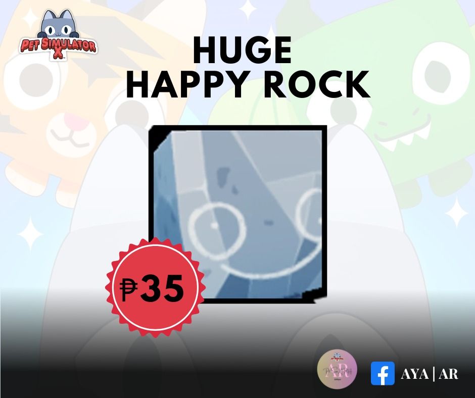 Huge Happy Rock | Pet sim x (psx) *new* huge, Video Gaming, Gaming ...