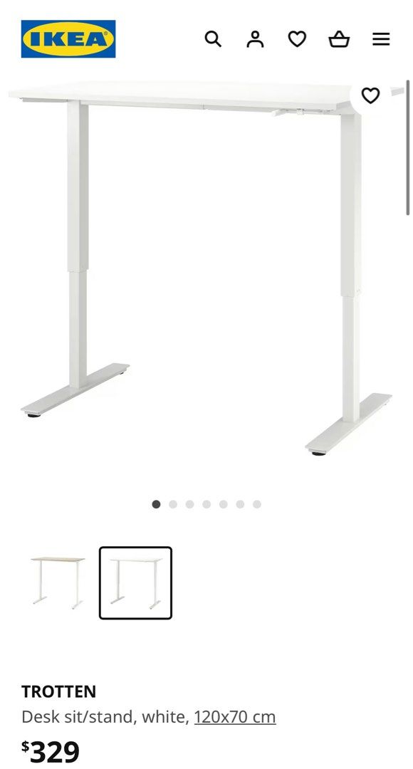 IKEA Standing Desk Trotten, Furniture & Home Living, Furniture, Tables ...