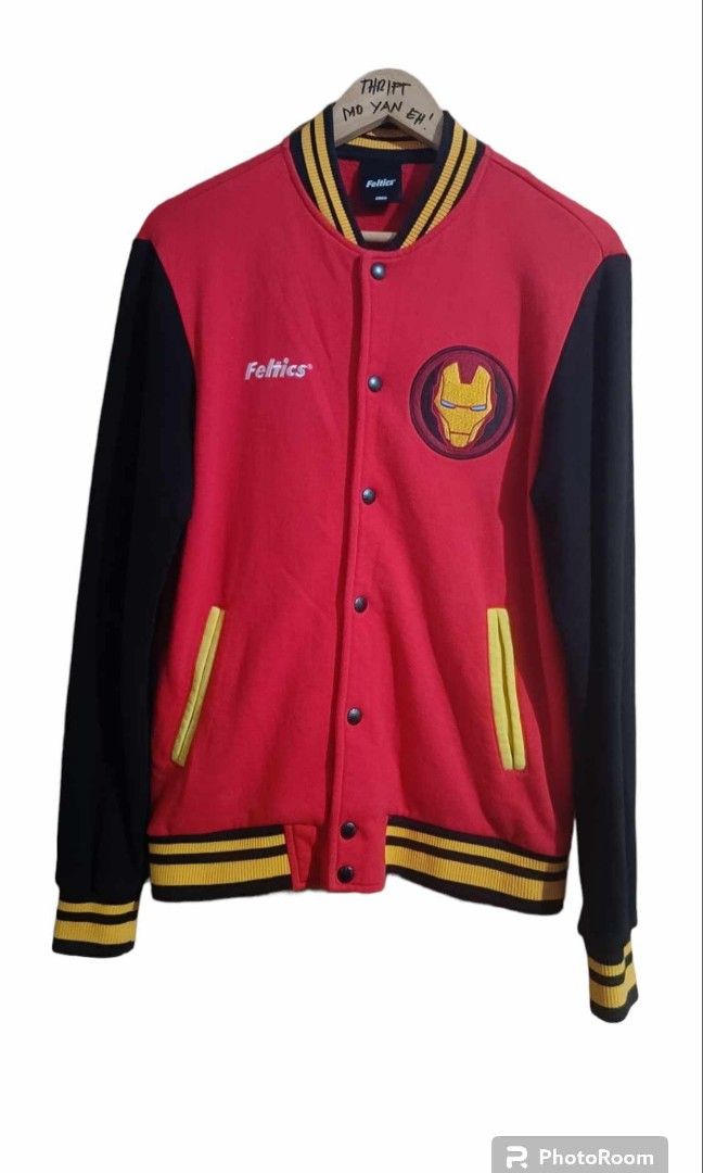 IRON MAN VARSITY JACKET BY: FELTICS (small), Men's Fashion, Coats ...