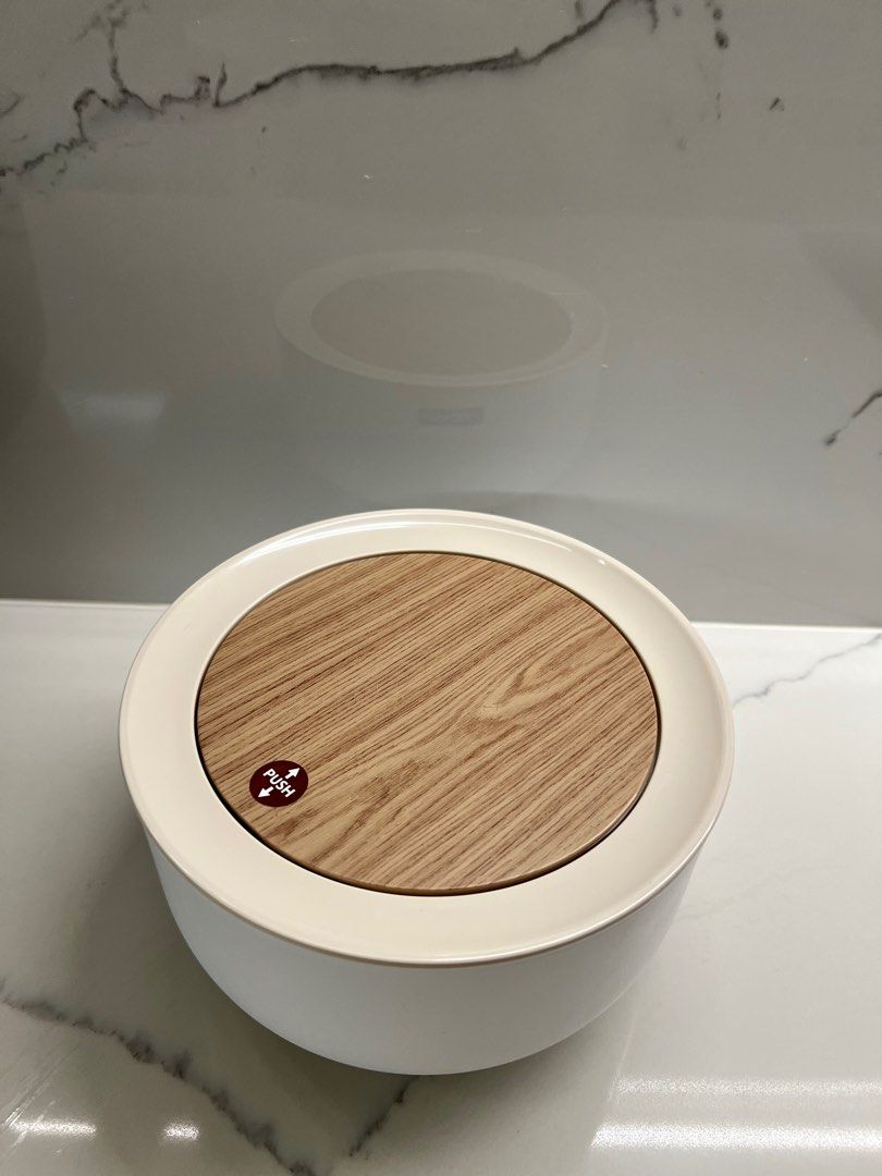 Japanese style desk press lid trash bin table garbage dustbin kitchen ...