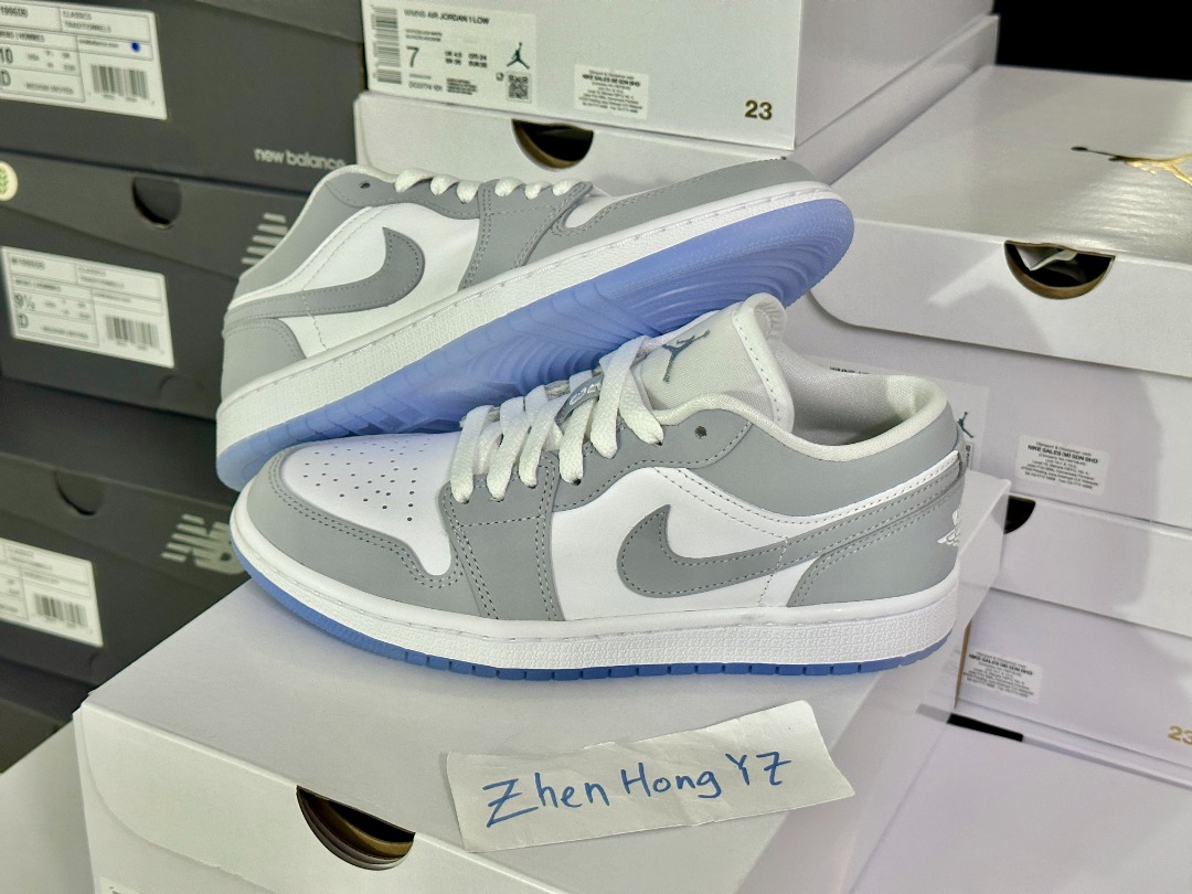 Jordan 1 low wolf grey, Women's Fashion, Footwear, Sneakers on Carousell