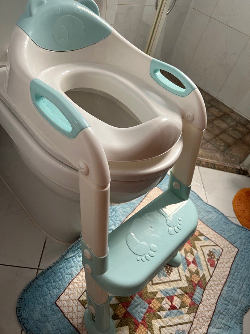 Kids toilet seat with step ladder, Babies & Kids, Bathing & Changing ...