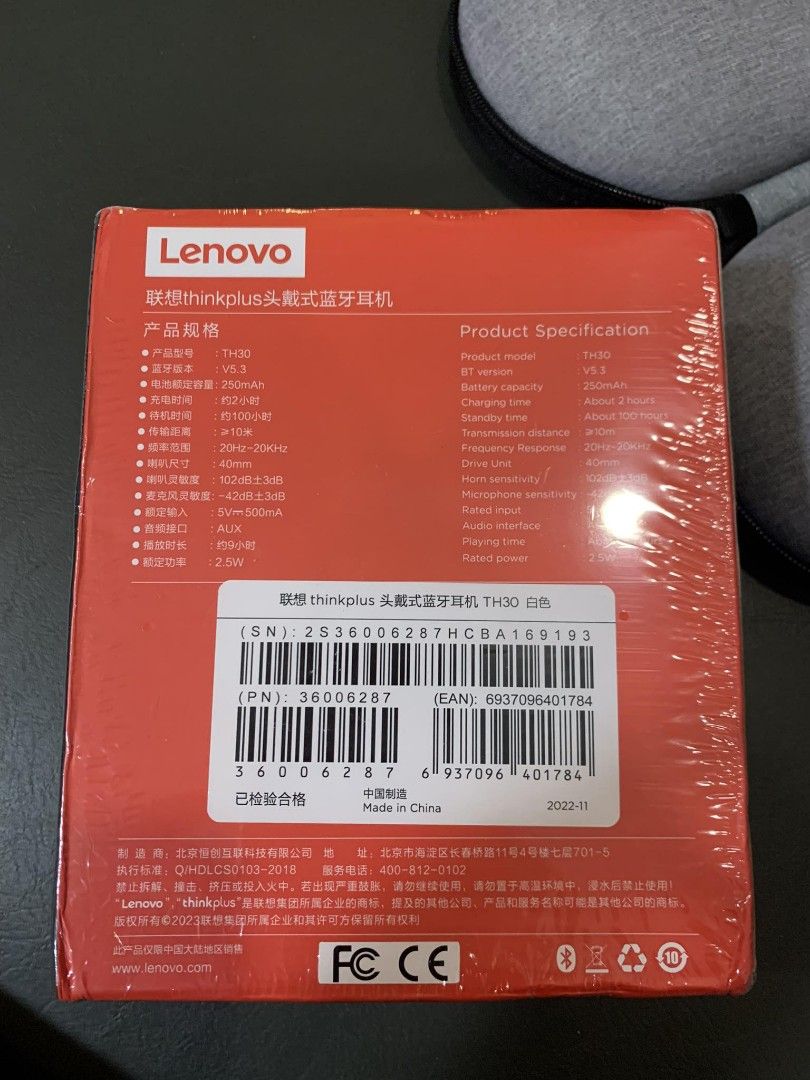 Lenovo Thinkplus TH30 Headphones with Case, Audio, Headphones ...