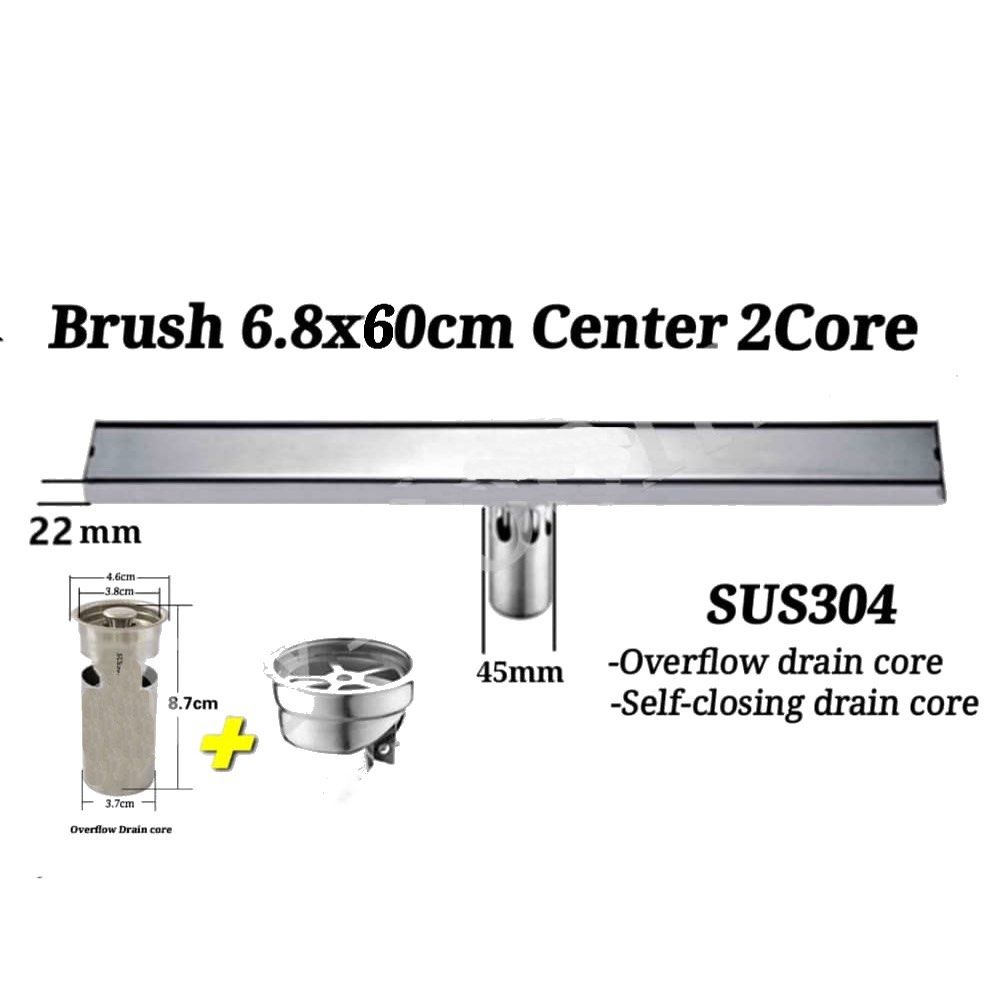 Linear Floor Trap Drain Long Rectangular Drain 60cm Long Centre Core ...