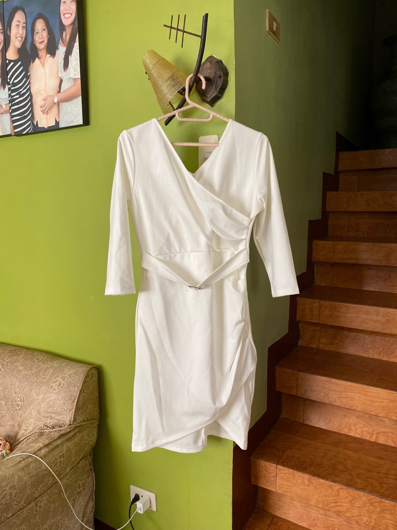 MAGS White Elegant Dress, Women's Fashion, Dresses & Sets, Evening ...