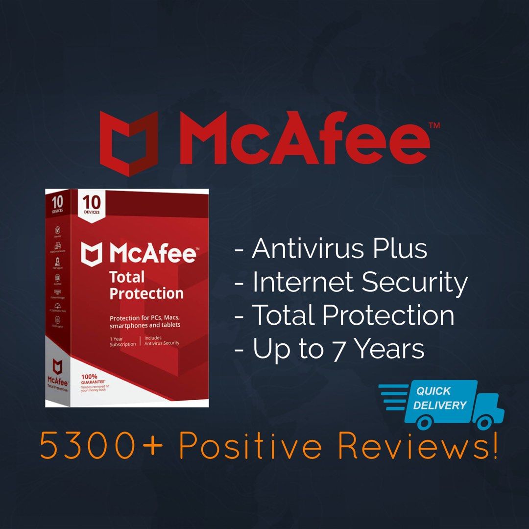 McAfee Antivirus Total Protection / Antivirus Plus / Internet Security, Computers & Tech, Parts ...