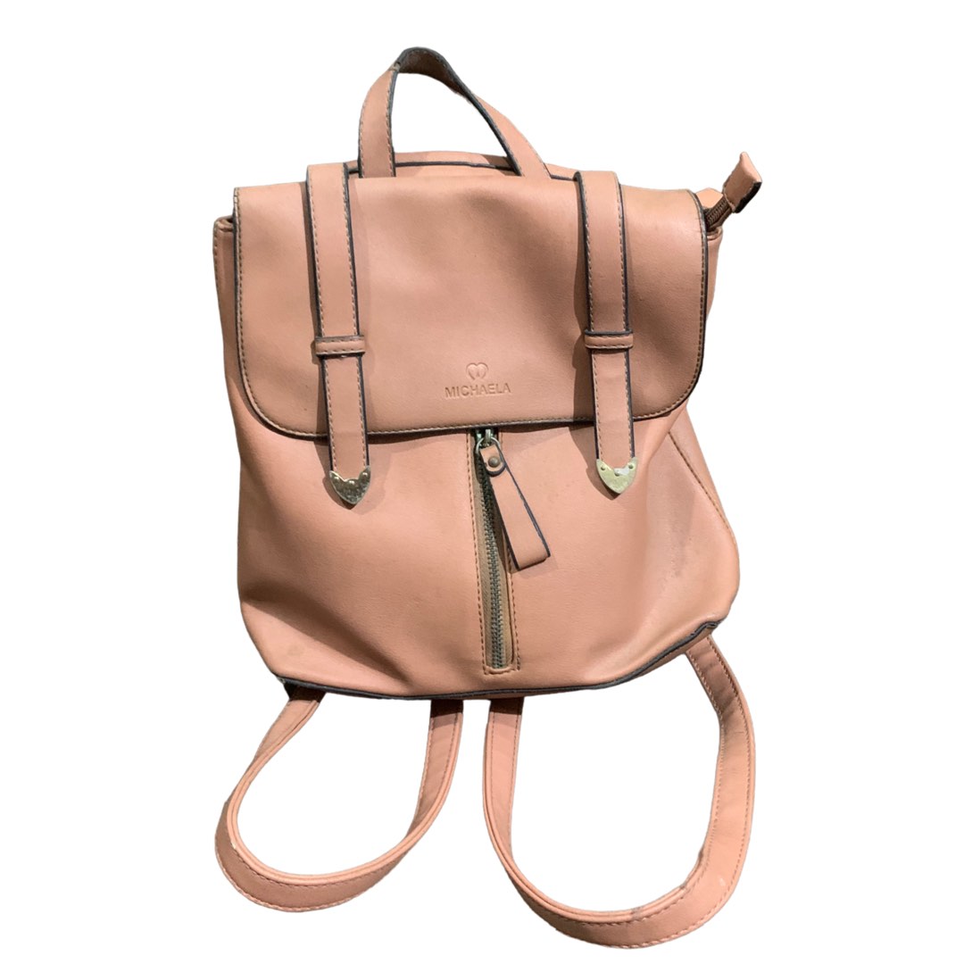 FREE Michaela Blush Pink / Peach Backpack, Women's Fashion, Bags ...