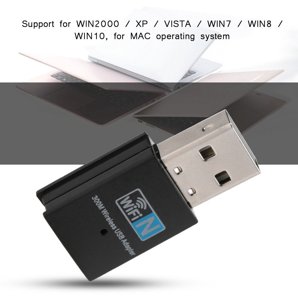 Mini USB WiFi Dongle 300M 802.11 Wireless Network Adapter for Laptop PC ...