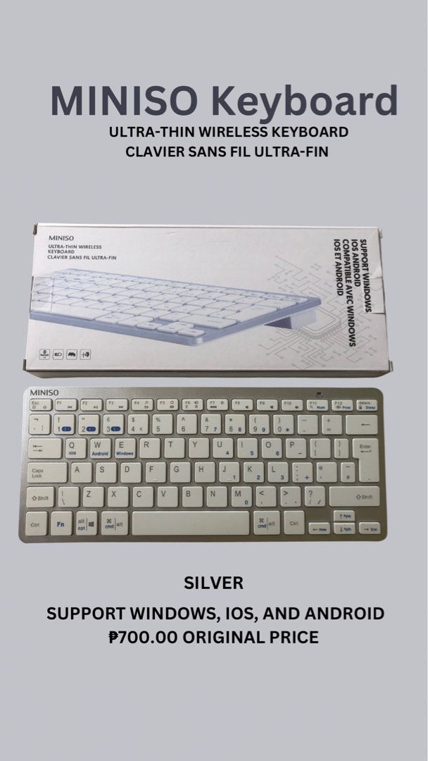 MINISO Ultra-Thin Wireless Keyboard, Computers & Tech, Parts ...