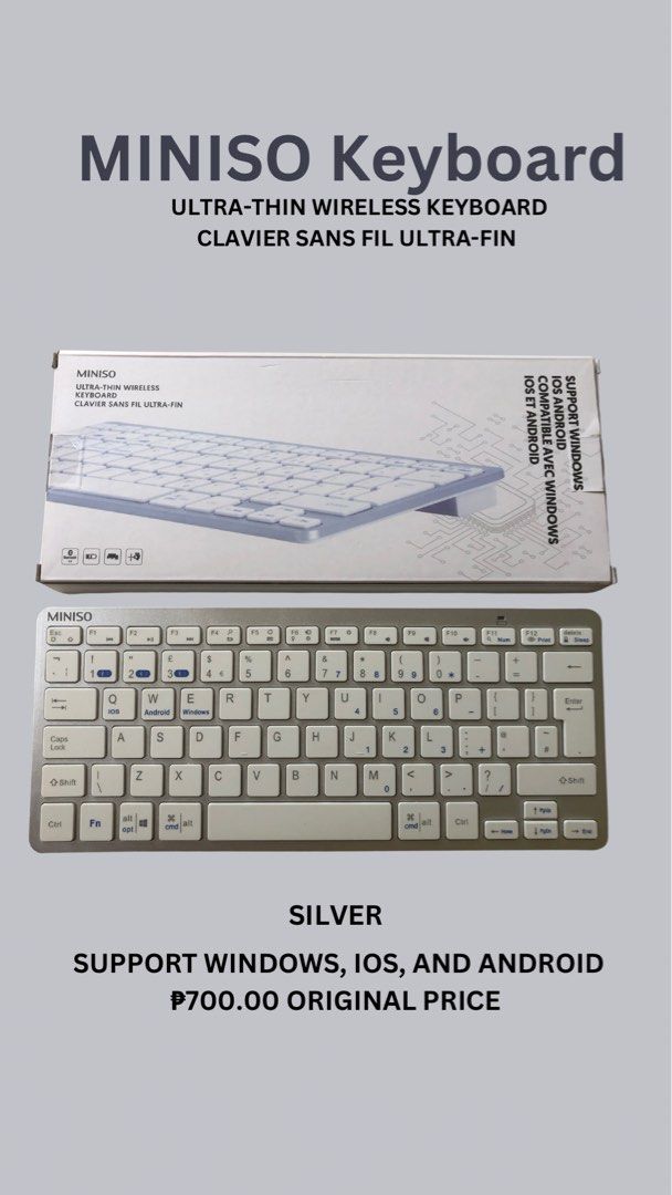 MINISO Ultra-Thin Wireless Keyboard, Computers & Tech, Parts & Accessories, Computer Keyboard on ...