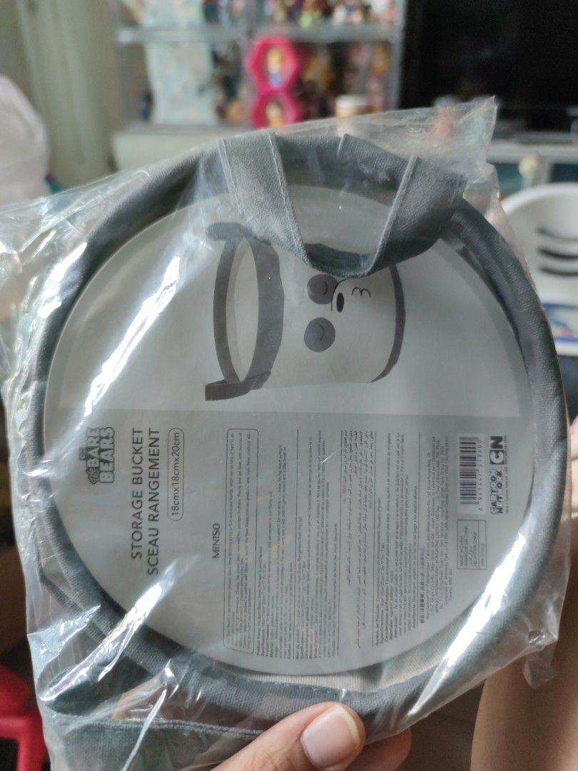 Miniso we bare bears pan pan panda storage bucket, Furniture & Home ...