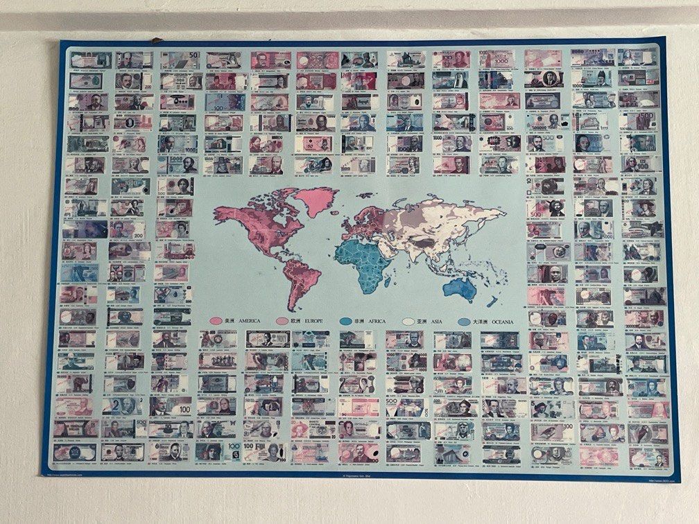 Money country currency poster, Furniture & Home Living, Home Decor ...