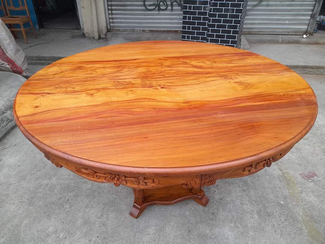 Narra Round Table 6-7 Seater, Furniture & Home Living, Furniture, Other ...