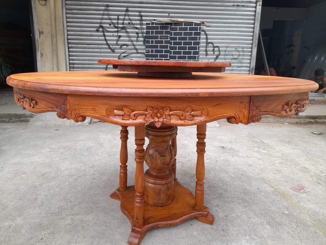 Narra Round Table 6-7 Seater, Furniture & Home Living, Furniture, Other ...