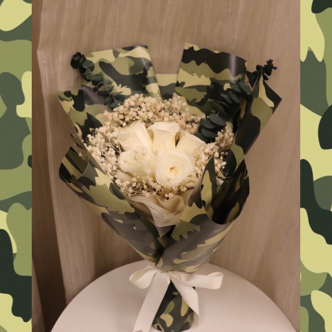 NATIONAL SERVICE (NS) ARMY GRADUATION ROSE FLOWER BOUQUET | ARMY GIFTS ...