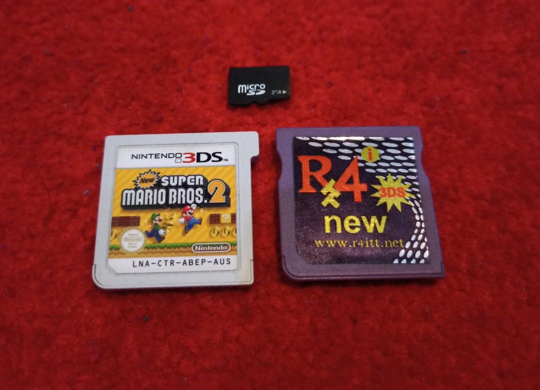 New Super Mario Bros 2 and R4 cartridge, Video Gaming, Video Games ...