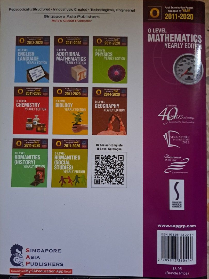 O Level Pure Geography TYS, O level Combine chemistry TYS, E Math O ...