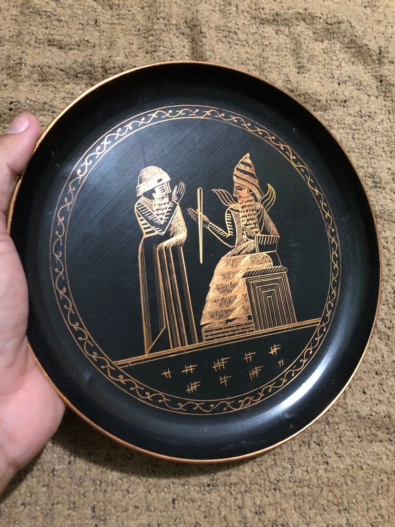 Old Sumerian tin copper plate wall display, Hobbies & Toys, Memorabilia ...