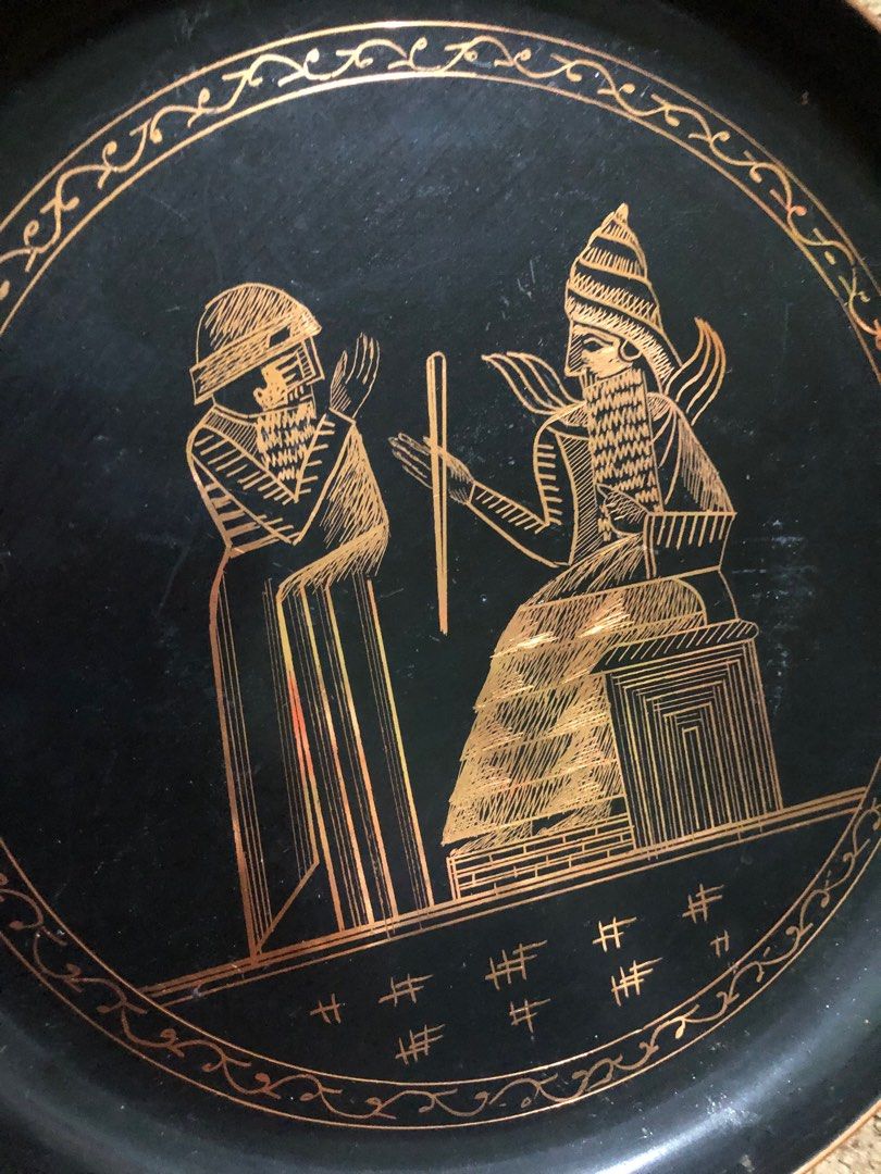 Old Sumerian tin copper plate wall display, Hobbies & Toys, Memorabilia ...