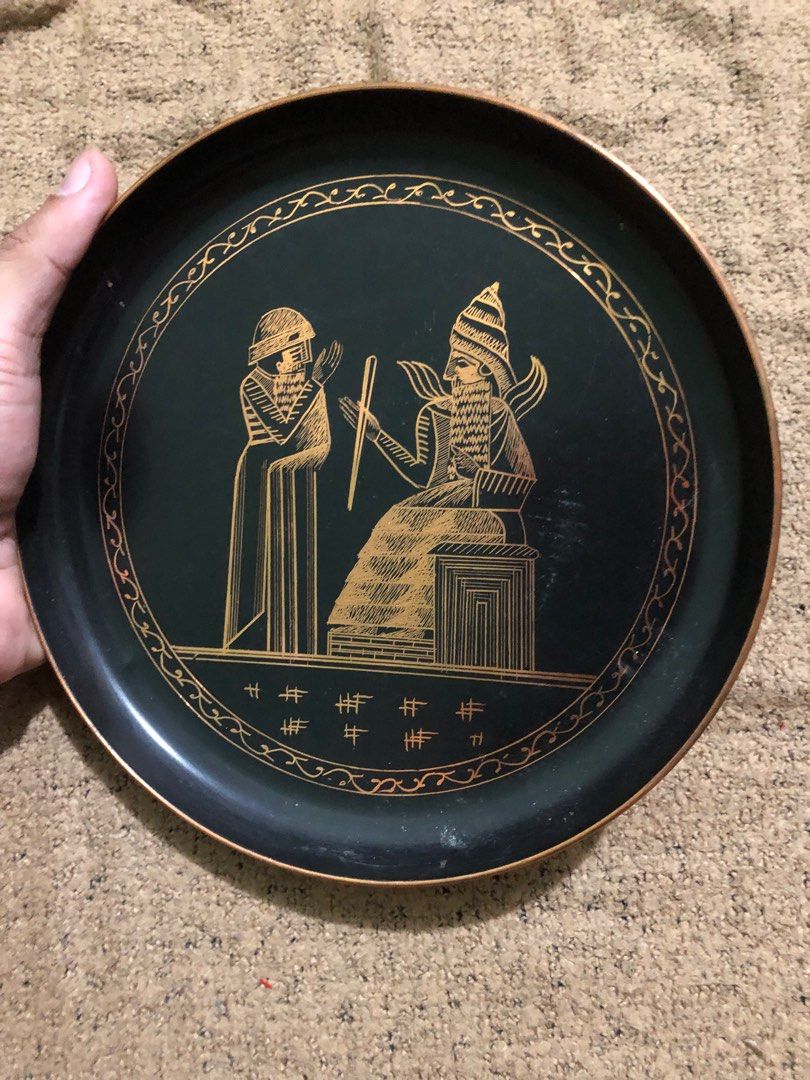 Old Sumerian tin copper plate wall display, Hobbies & Toys, Memorabilia ...