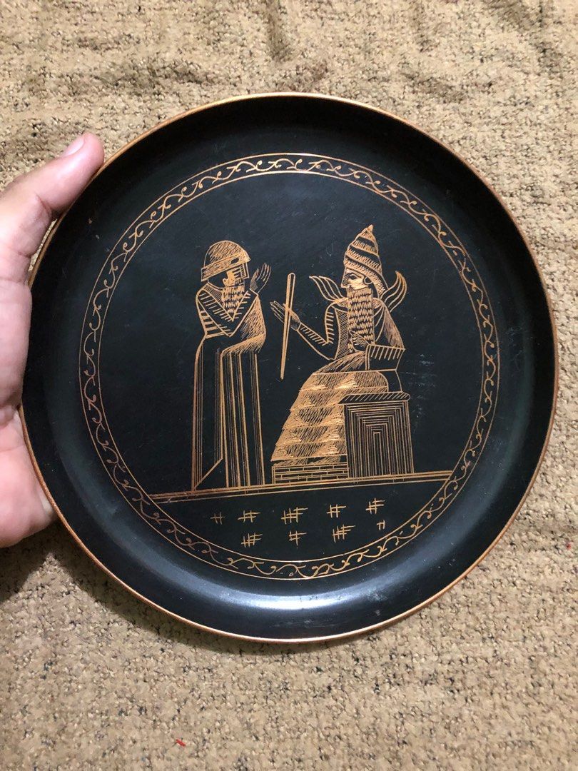 Old Sumerian tin copper plate wall display, Hobbies & Toys, Memorabilia ...
