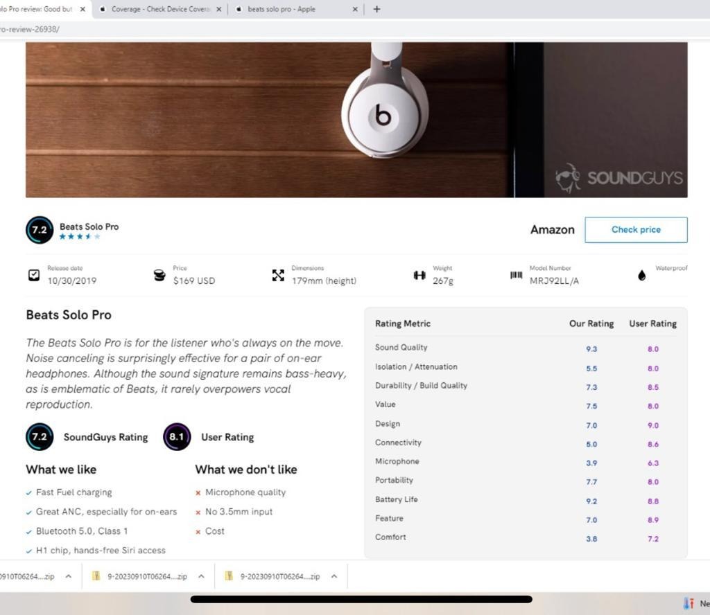 Original Apple Lightning Beats Solo Pro Wireless Noise Cancelling On ...