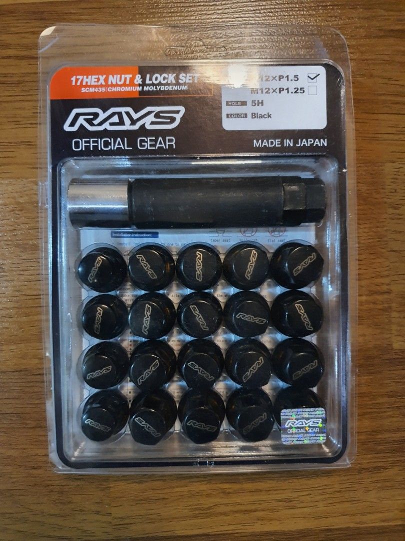 Original Rays Lug nut & lock nut set [FULL SET], Auto Accessories on ...