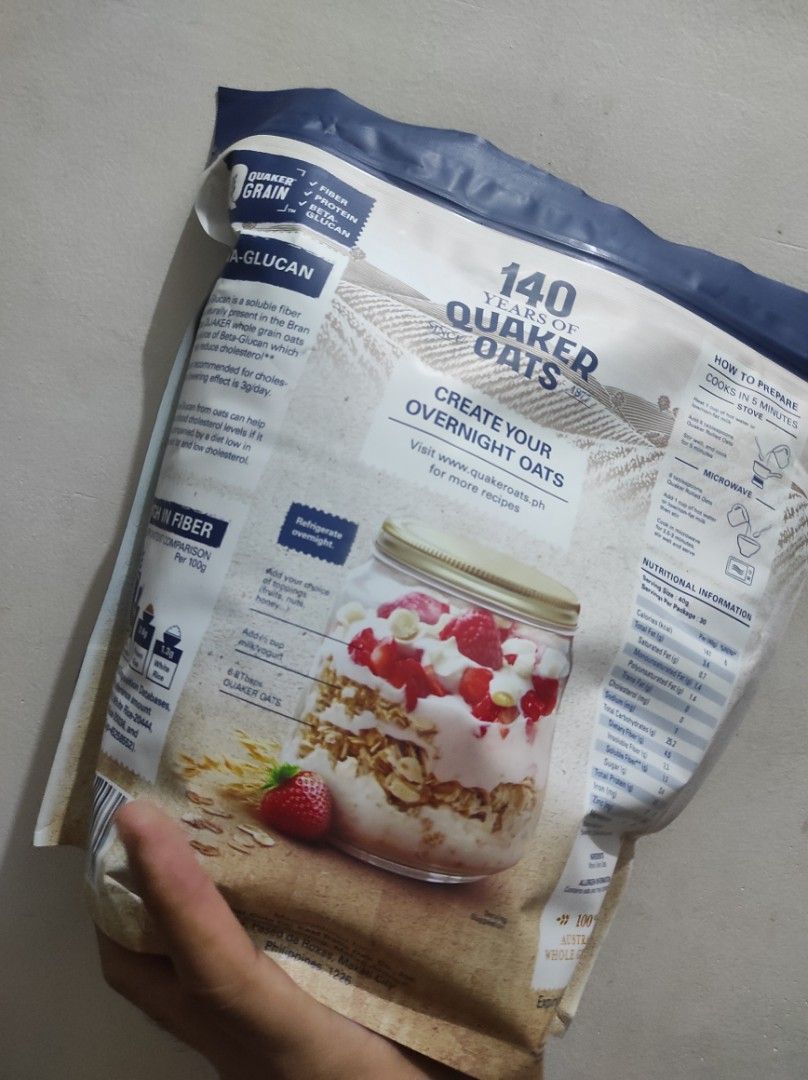 Ouaker Whole Grain Rolled Oats, Food & Drinks, Packaged & Instant Food ...