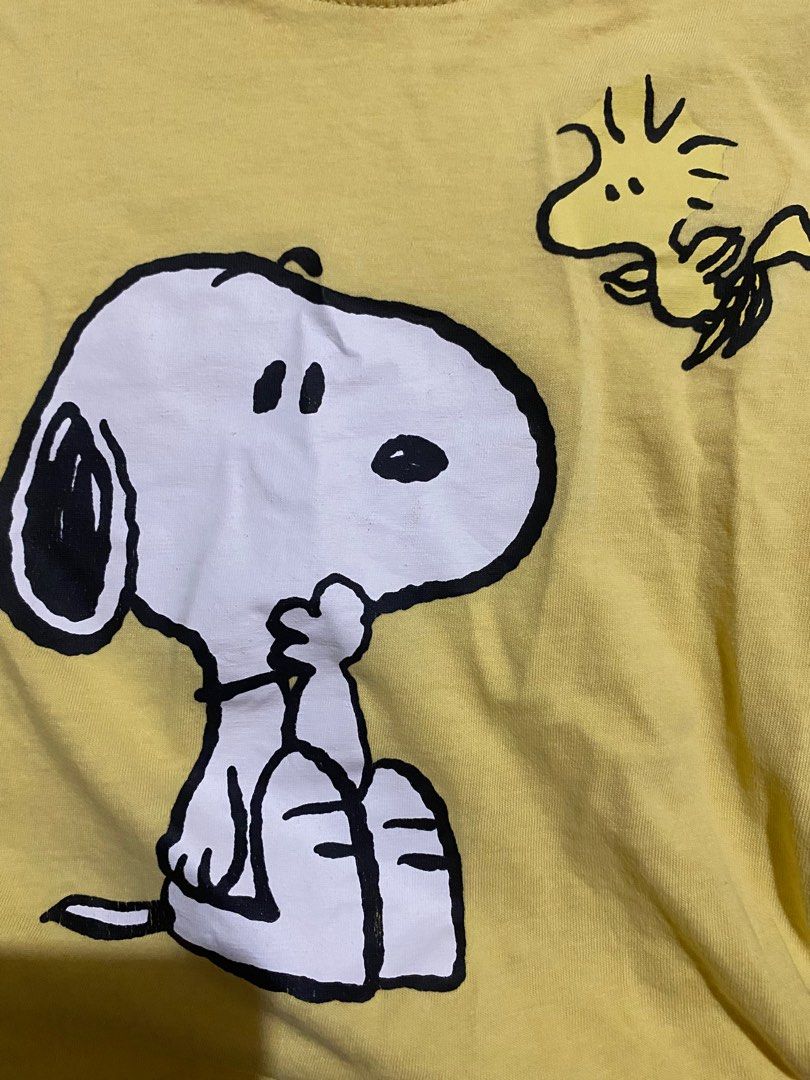 Peanuts Snoopy Pastel Yellow Crop Top, Women's Fashion, Tops, Shirts on ...
