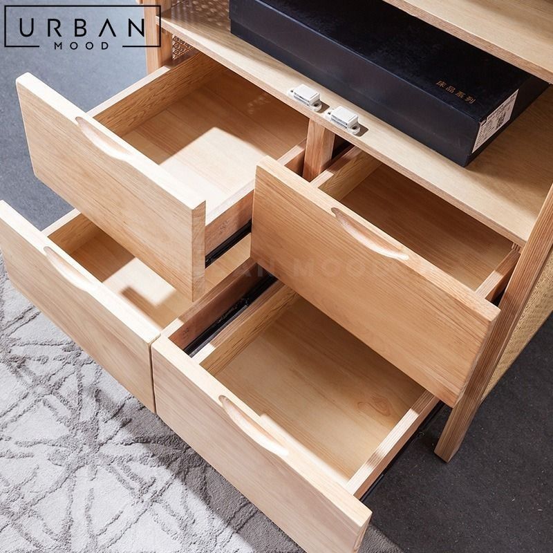 PEP Japandi Rattan Cabinet, Furniture & Home Living, Furniture, Shelves ...