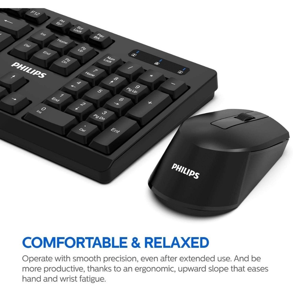Philips Wireless Keyboard and Mouse Combo 2.4GHz Silent Philip Wireless ...