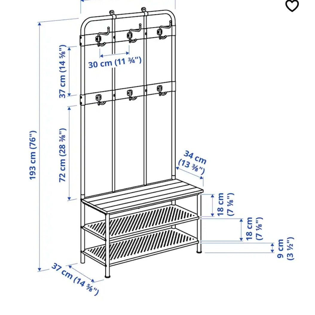 IKEA Pinnig coat rack/shoe rack, Furniture & Home Living, Furniture ...