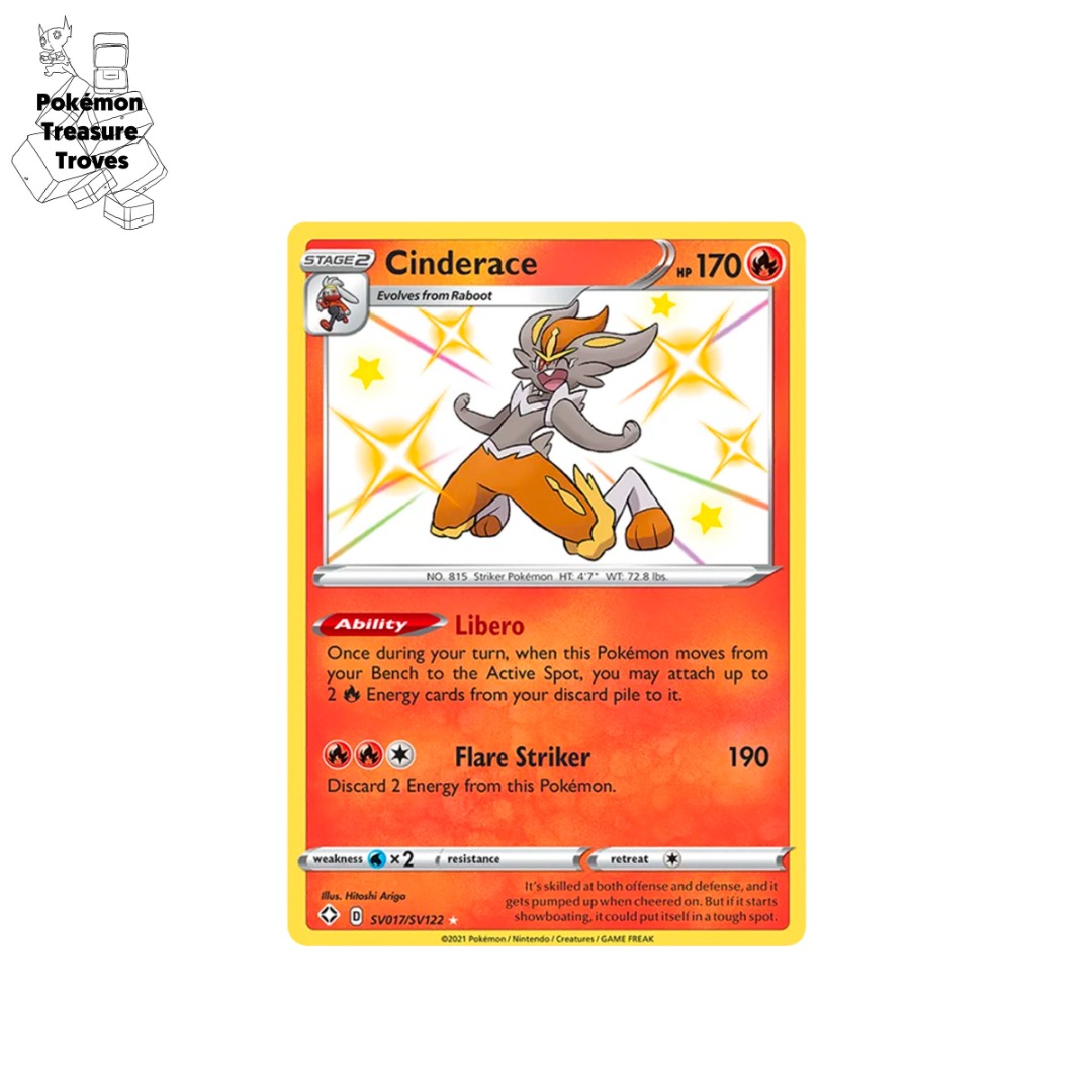 Pokemon Shining Fates Shiny Rare Cinderace Card, Hobbies & Toys, Toys ...